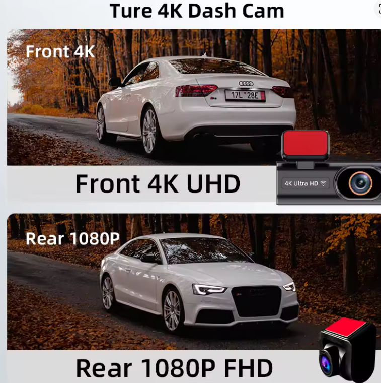 Dash Cam WIFI GPS Mini CAR DVR Front 4K And Rear 1080P Dual Lens – zendy